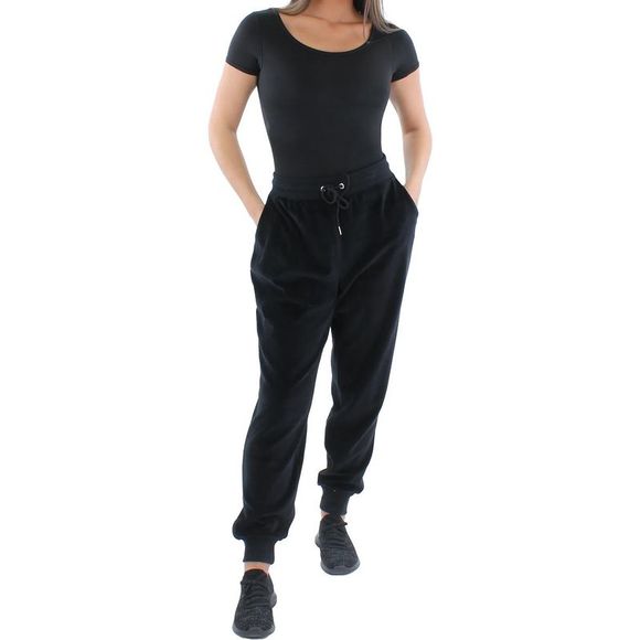 bebe | Tops | Bebe Sport Womens Black Velour Rhinestone Athleisure ...